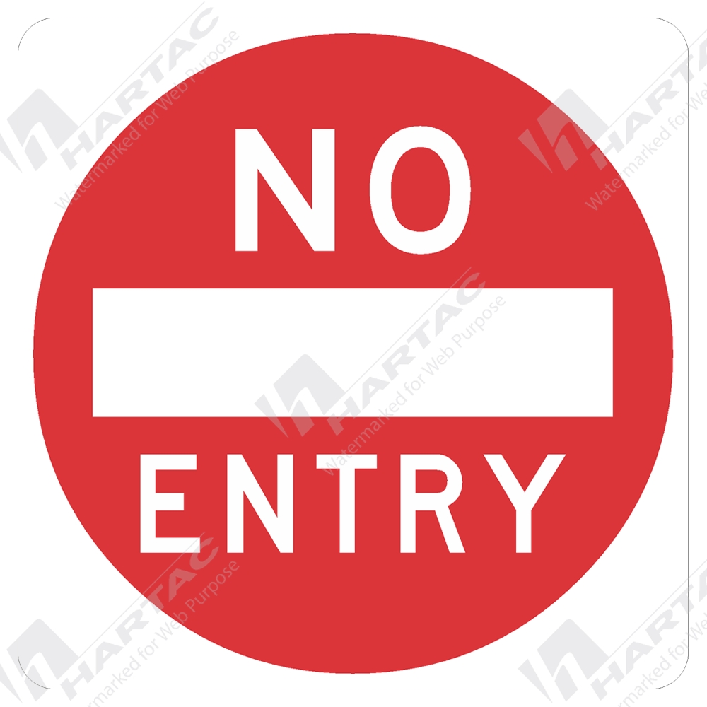 R2-4A - 450*450 Alum Ref CL1 No Entry (New Standard) Red on White ...
