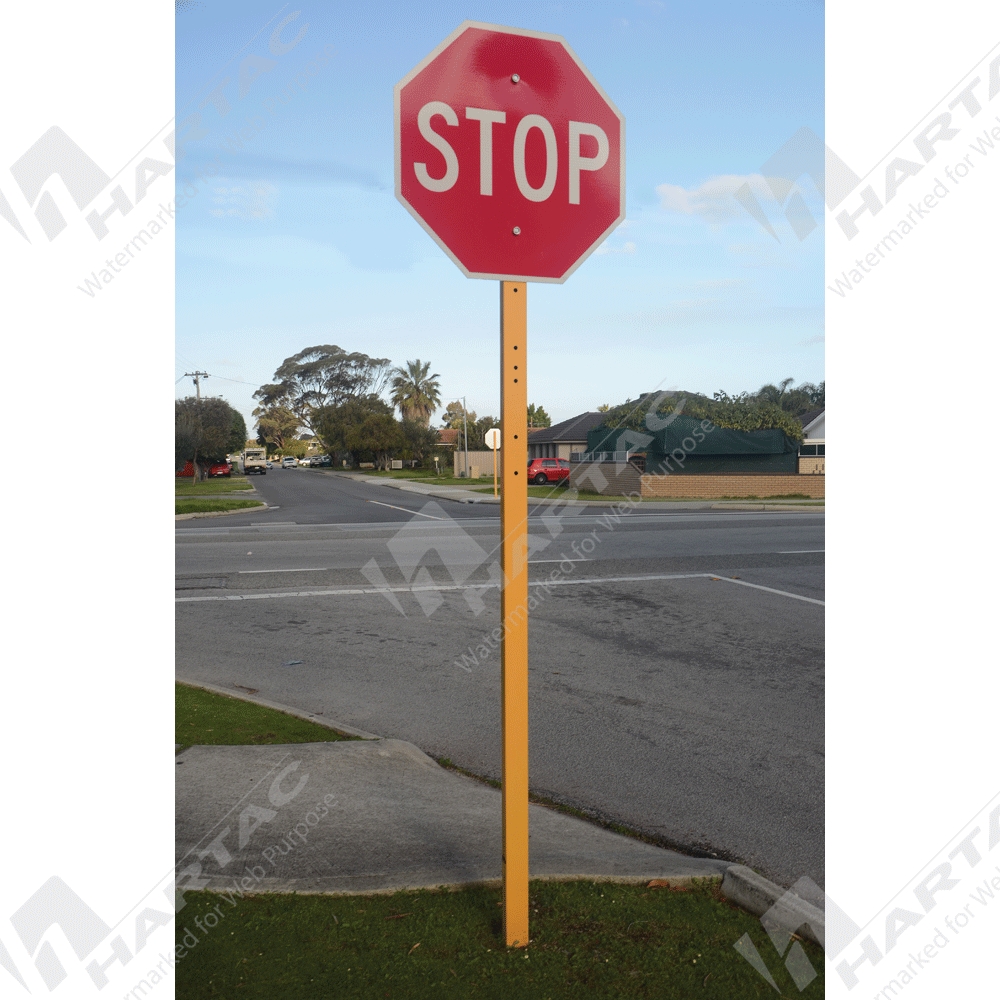 RHSP2_0 - 76*38 RHS Post MRWA Drilled Yellow 2mtr - Hartac Australia