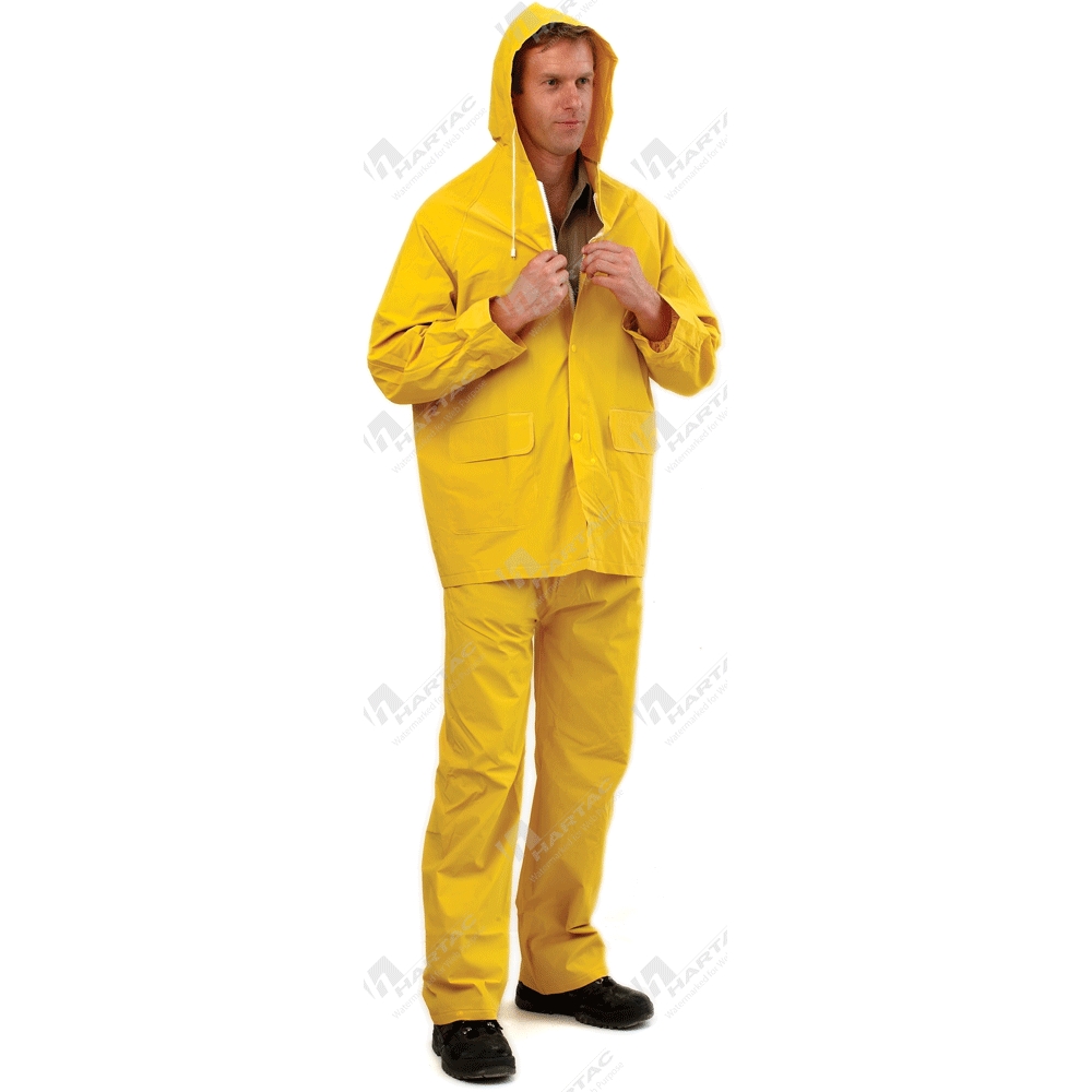 RJ4XL - PVC Rain Jacket Yellow Size 4XL - Hartac Australia