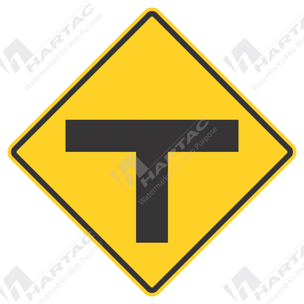 W2-3A - 600*600 Traff Alum Ref CL1 T-Junction Black on Yellow - Hartac ...