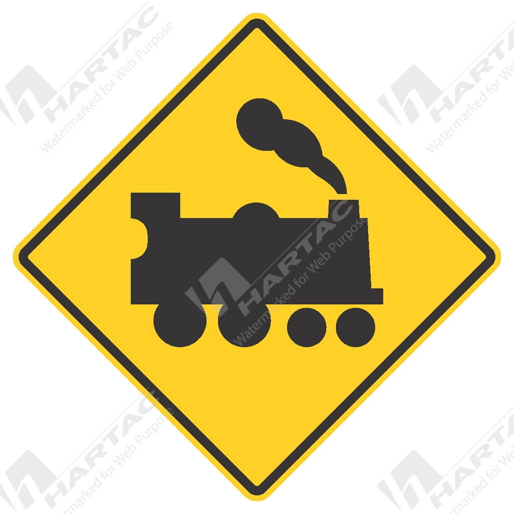 W7-7B(L) - 750*750 Traff Alum Ref CL1 Train Symbol Left Black on Yellow ...