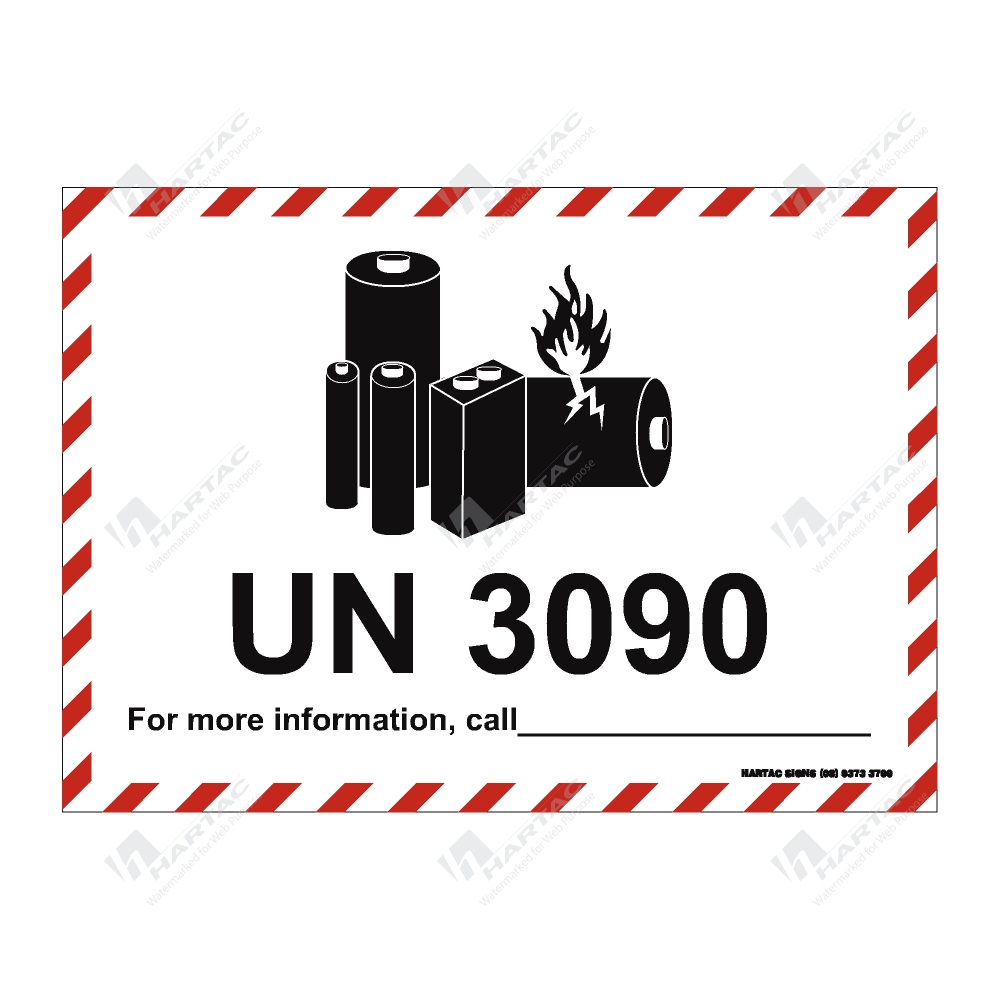 Z-HGL-LB3090 - Hazardous Goods (HGL) Lithium Metal Battery Label UN 3090 - Hartac Australia