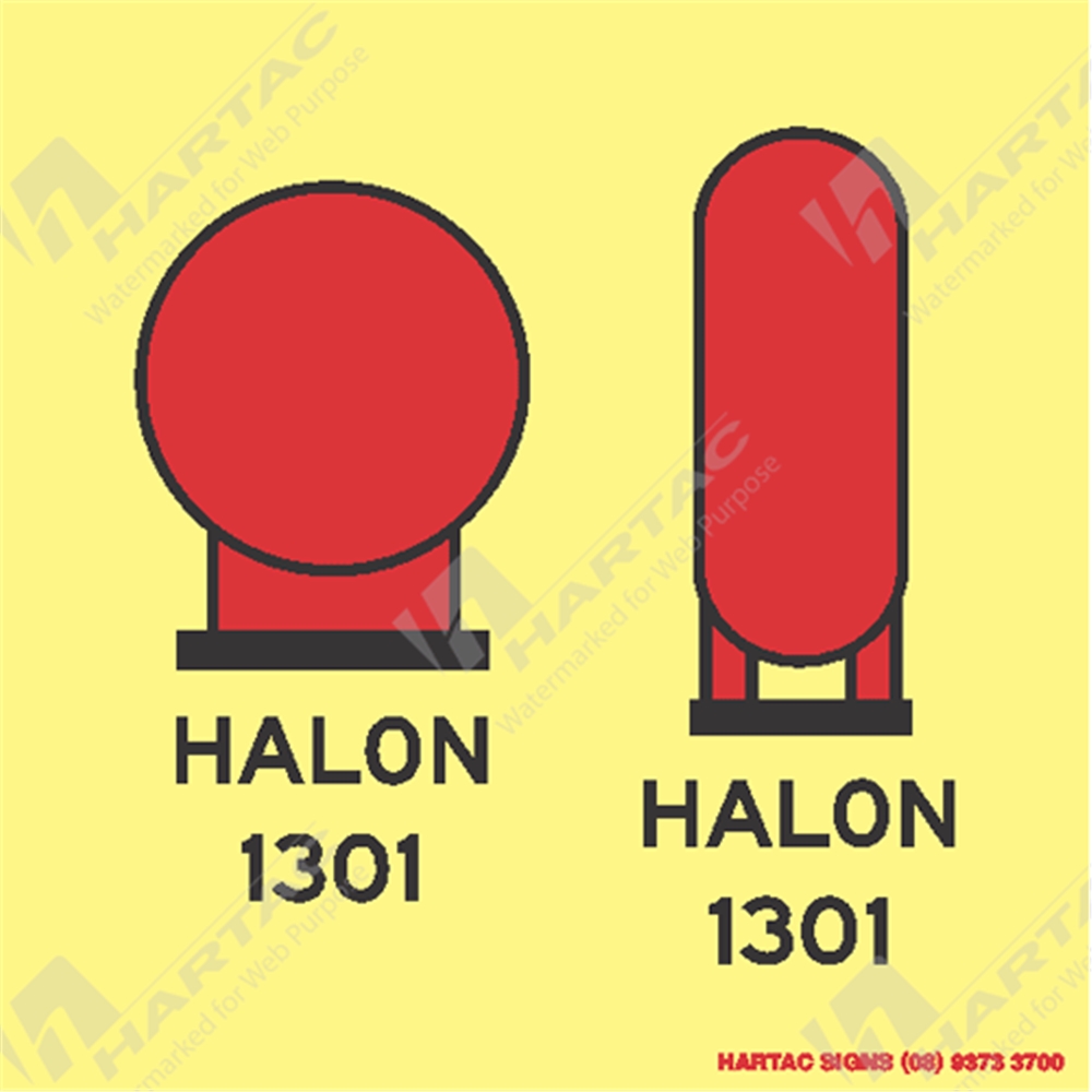IMO Fire Control Symbols - Marine Sign Fire Control Halon 1301 Bottle ...