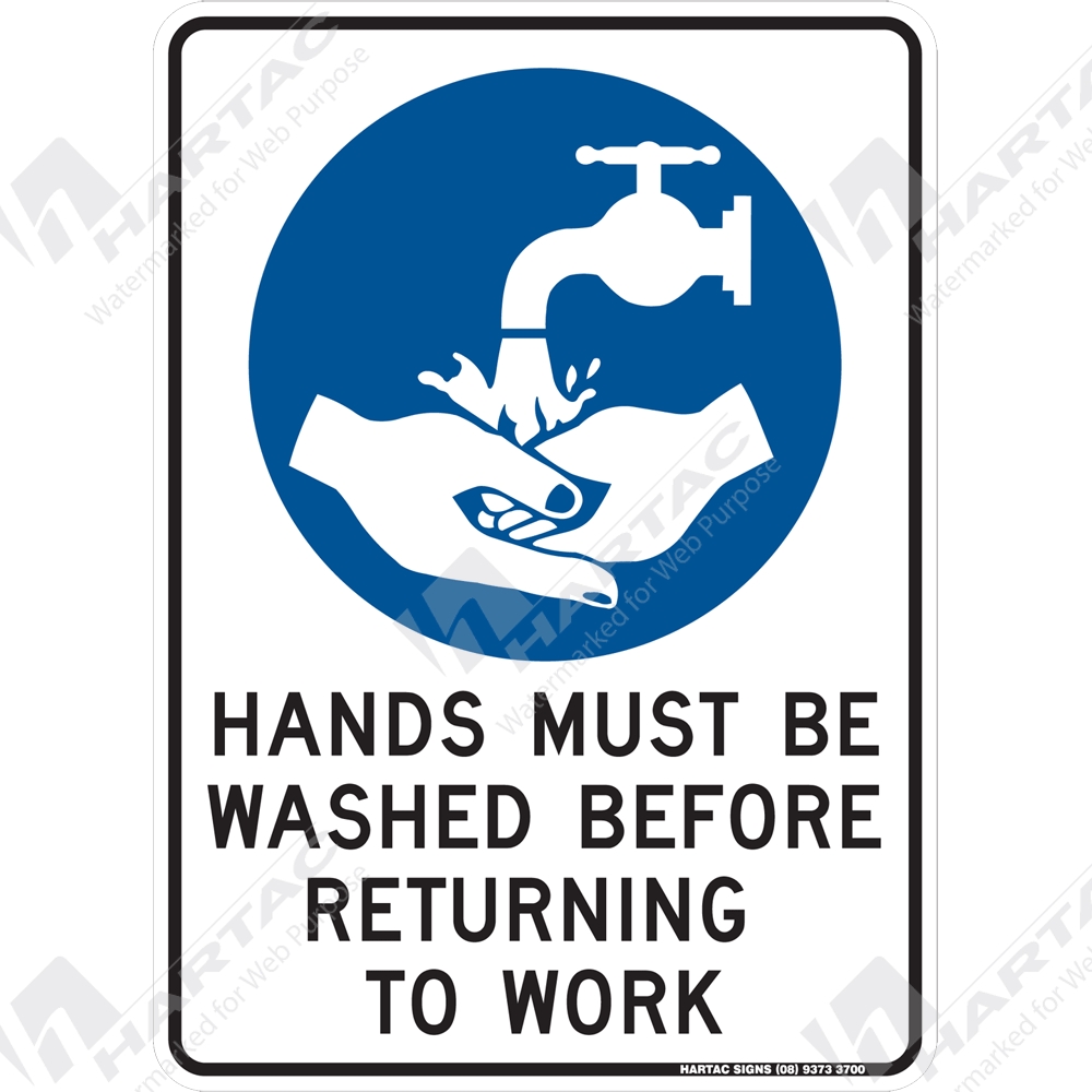 Mandatory Signs - Mandatory Sign (Portrait) Hands Must Be Washed Before ...