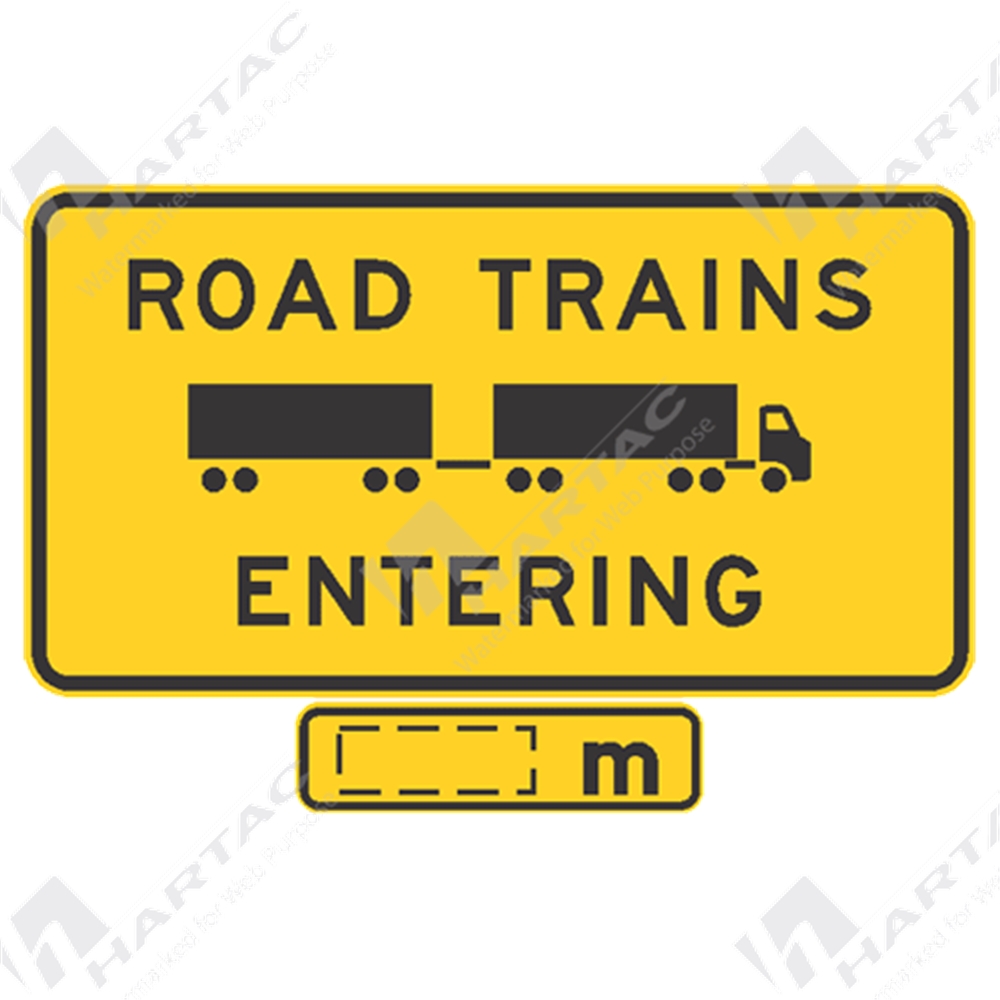 Warning Signs - Road Trains Entering Right Aluminium Reflective Class 1 ...